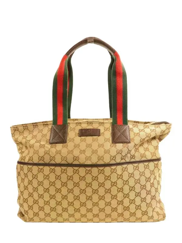 Gucci Gg Supreme Web Tote Bag - Neutrals