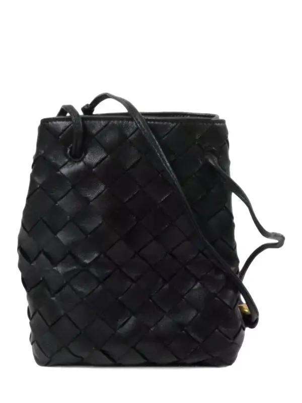 Bottega Veneta Intrecciato Drawstring Bucket Bag - Black
