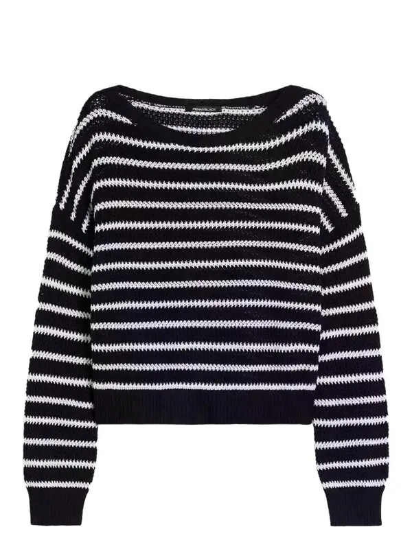 PENNYBLACK Horizontal-stripe Drop-shoulder Sweater - Blue