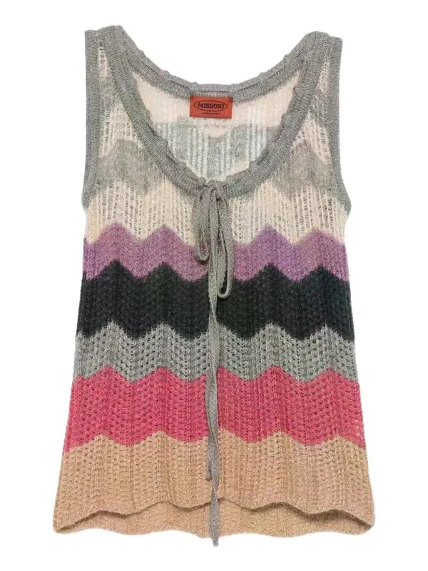 Missoni 2000s Zigzag Knit Top - Neutrals
