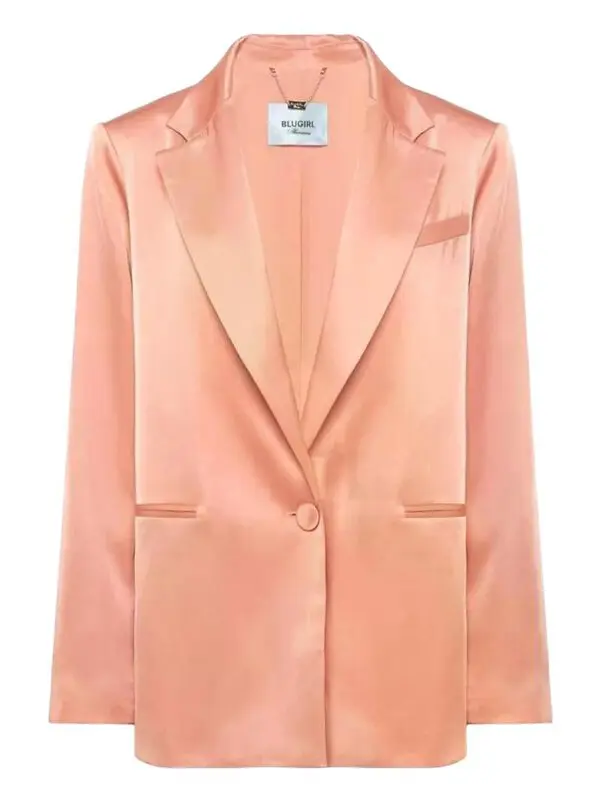 BLUGIRL Satin Single-breasted Blazer - Pink