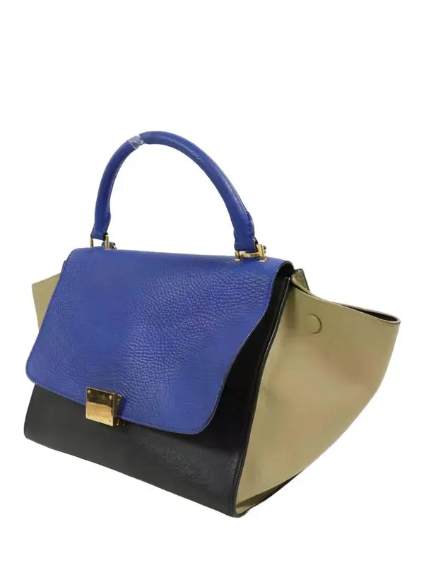 Celine Trapeze Tricolour Shoulder Bag - Black