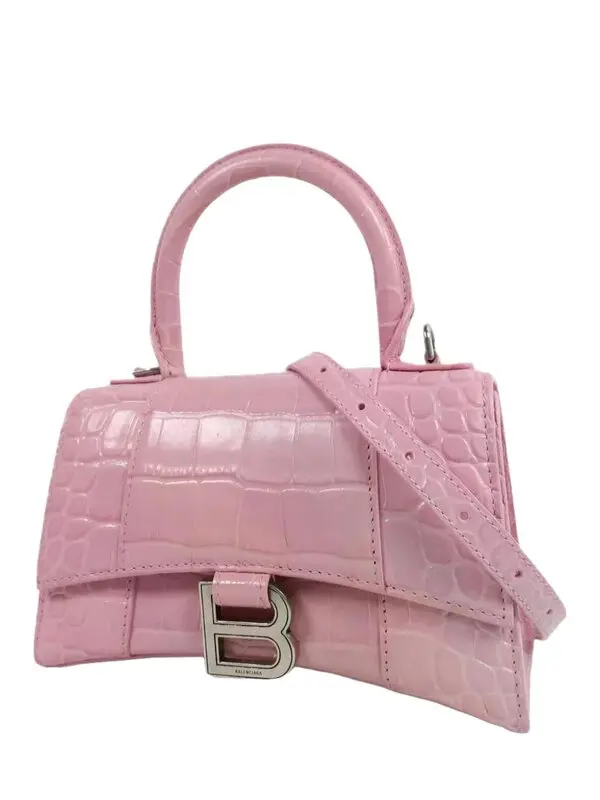 Balenciaga Xs Hourglass Shoulder Bag - Pink