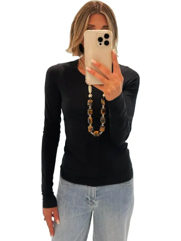 Splendid X @cellajaneblog Soufflé Long Sleeve Tee - Black