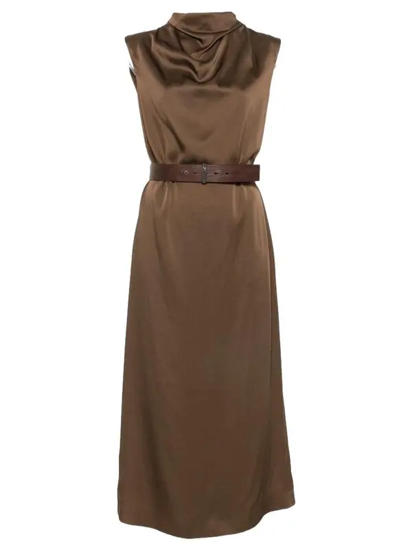 Brunello Cucinelli Belted Midi Dress - Multicolor