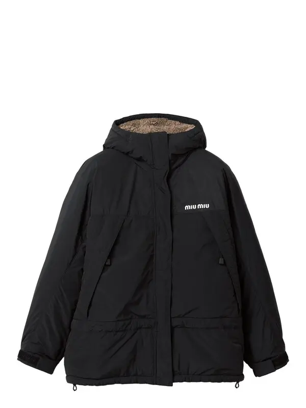 Miu Miu Pongé Down Jacket - Black
