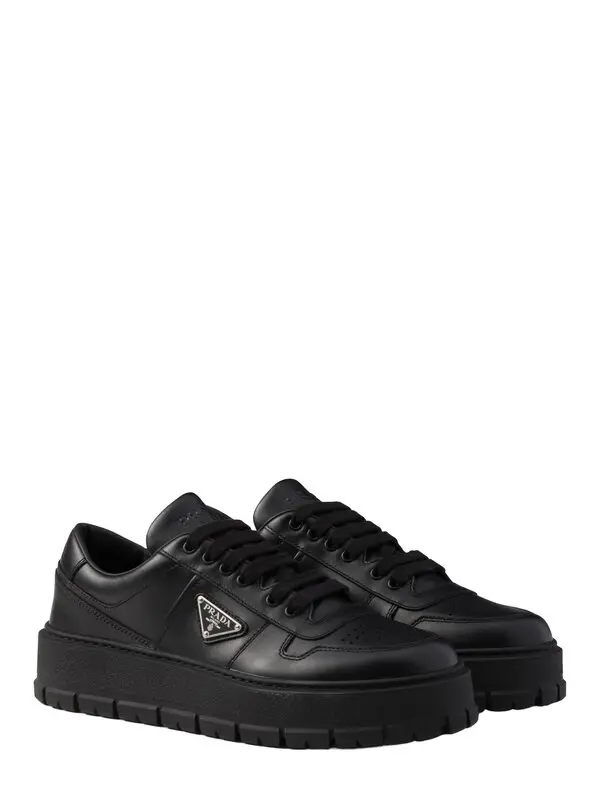 Prada Leather Sneakers - Black