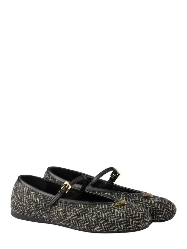 Prada Fabric Ballerinas - White