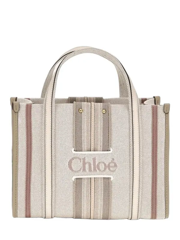 Chloé Woody Loop Small Canvas Tote - Mauve