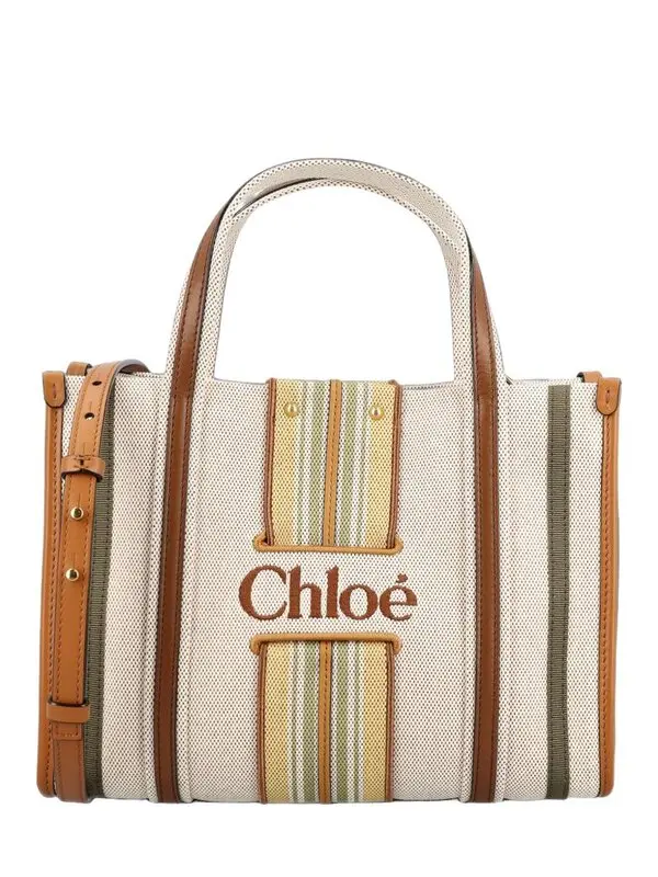 Chloé Woody Loop Small Canvas Tote - Multicolor