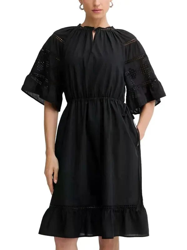 Marc O'polo Broderie-anglaise Ruffled Midi Dress - Black