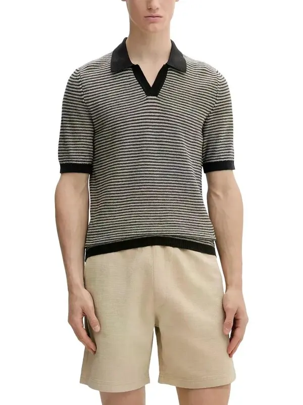 Marc O'polo Striped Knit Polo Shirt - Neutrals