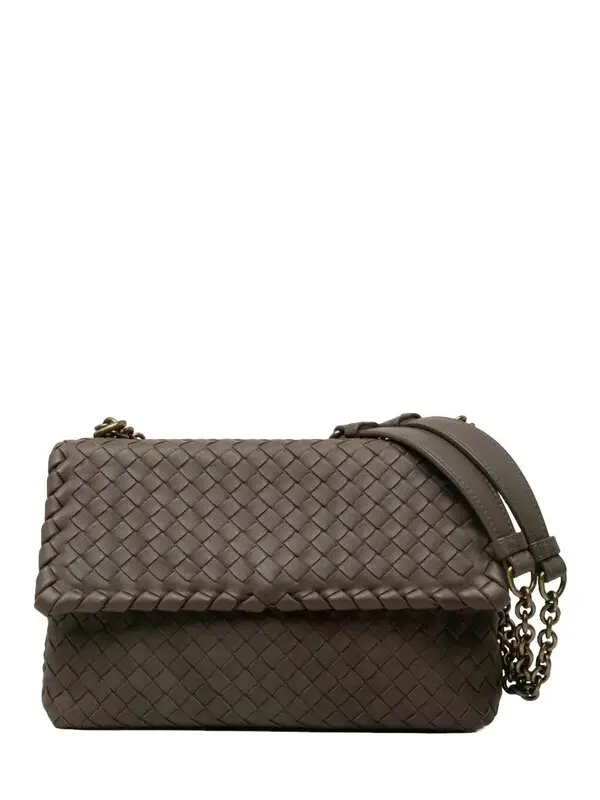 Bottega Veneta 2012-2026 Small Nappa Intrecciato Olimpia Shoulder Bag - Brown