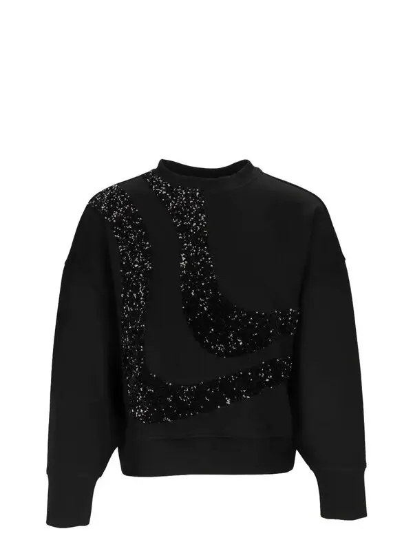 Emporio Armani Sequin-embellished Long-sleeve Sweatshirt - Black