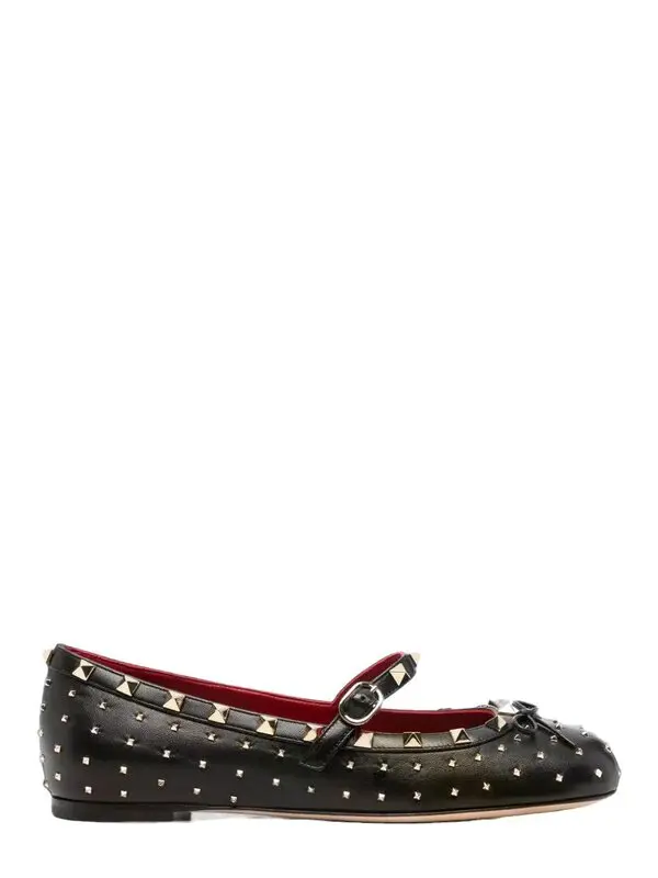 Valentino Garavani Mary-jane Rockstud Nappa Ballerinas 05mm - Black