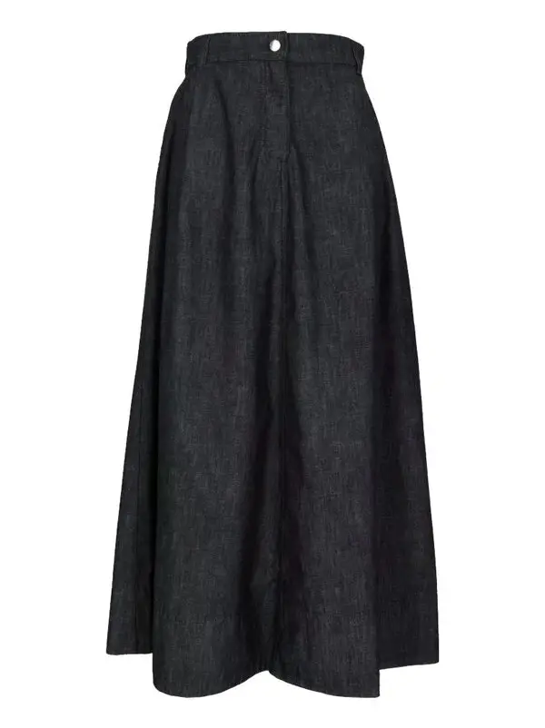Emporio Armani High-waisted Flared Maxi Skirt - Blue