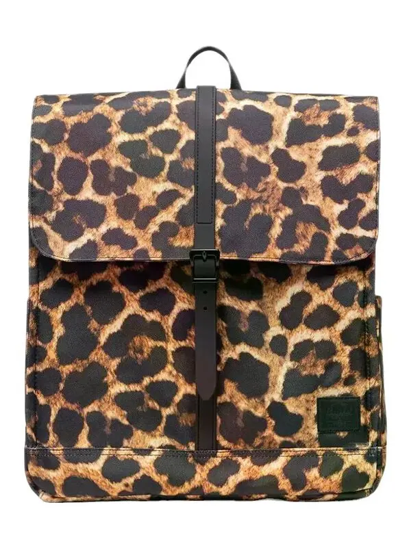 Herschel Supply Co. City Leopard-print Buckle-fastening Backpack - Black