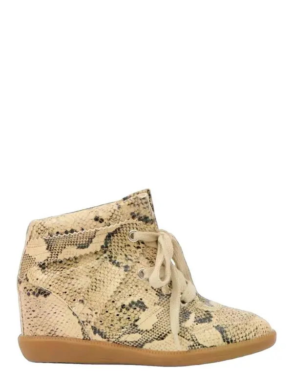 Isabel Marant Étoile Bobby Snakeskin-effect Leather Sneakers - Neutrals