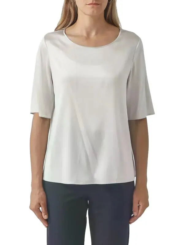 Max Mara Satin-finish Short-sleeve Top - White