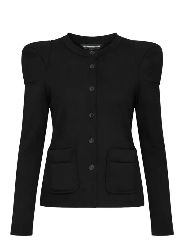 MELITTA BAUMEISTER Puff-shoulder Button-up Cardigan - Black