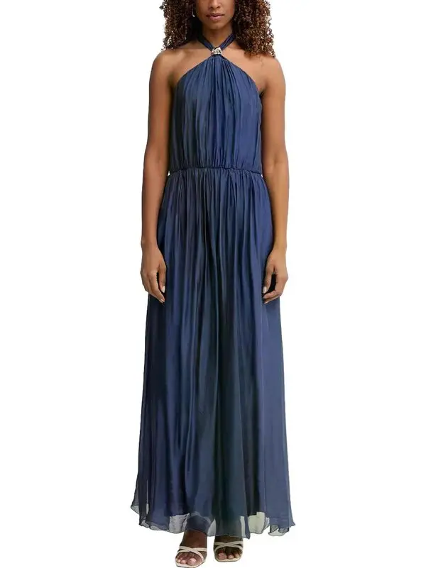 HAVEONE Embellished Halterneck Dress - Blue