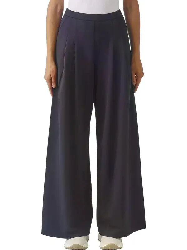 Max Mara Pleated Palazzo Pants - Blue