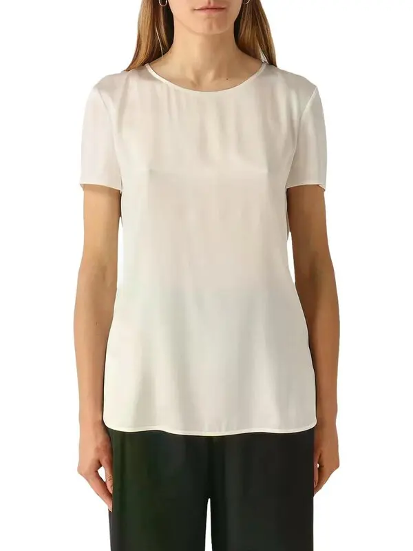 Max Mara Satin-finish Short-sleeve Top - Neutrals