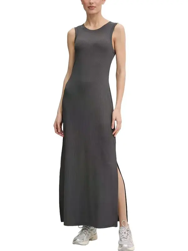 Bogner Eleen Ribbed Side-slit Slim-fit Maxi Dress - Grey