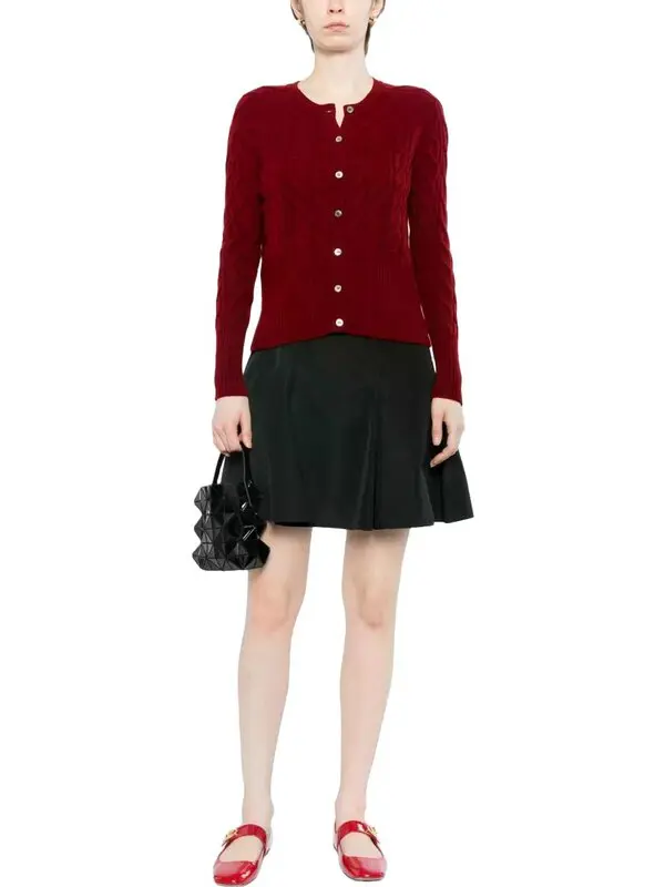 N.peal Myla Cable-knit Cardigan - Red