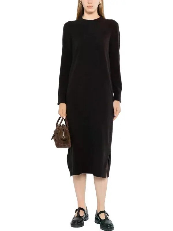 N.peal Round-neck Cashmere Dress - Brown