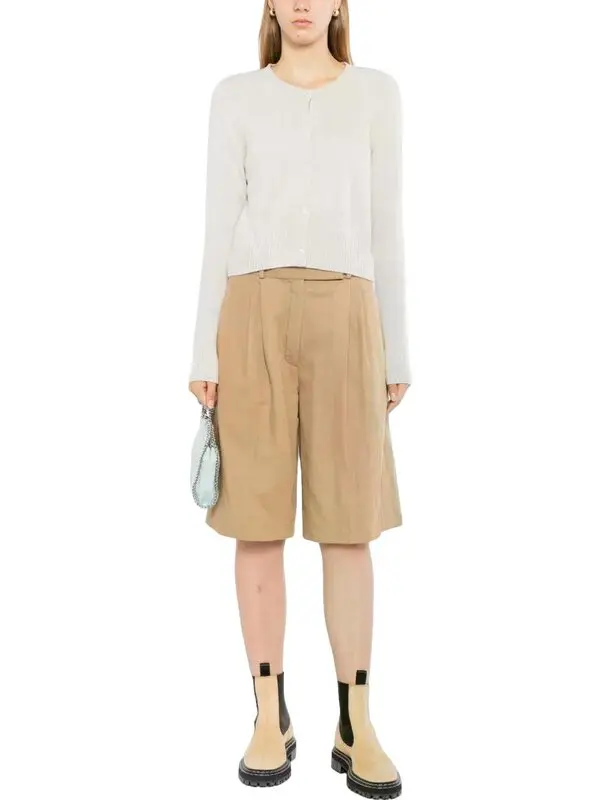 N.peal Chunky Cropped Cardigan - Grey