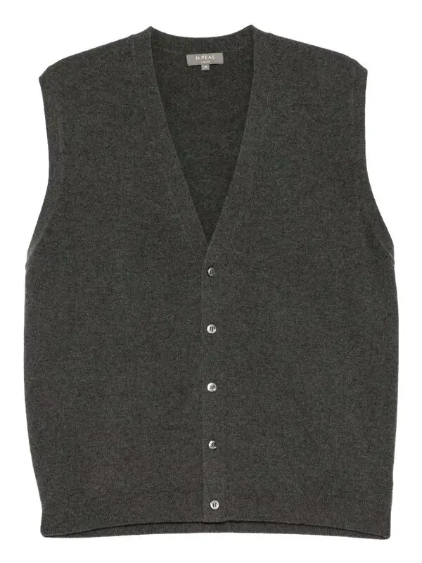 N.peal Cashmere Sleeveless Sweater - Grey