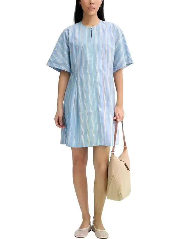 Marc O'polo Striped Short-sleeve Cotton Mini Dress - Blue