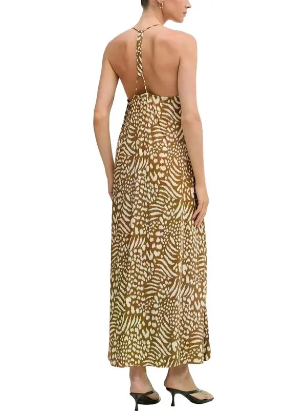 Lola Casademunt Animal-print Embellished Maxi Dress - Brown