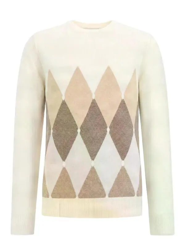 BALLANTYNE Argyle Cashmere Sweater - Neutrals