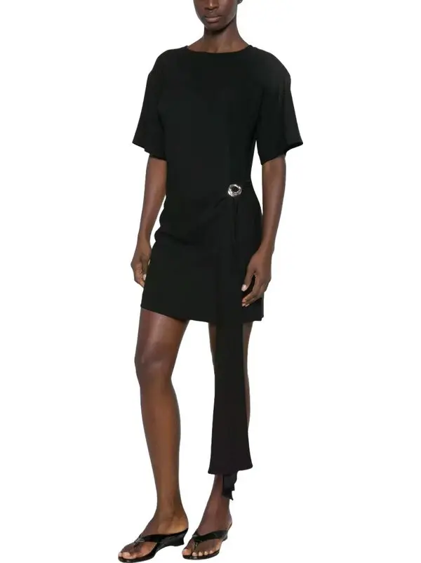 Sandro Draped Buckle-detail Mini Dress - Black