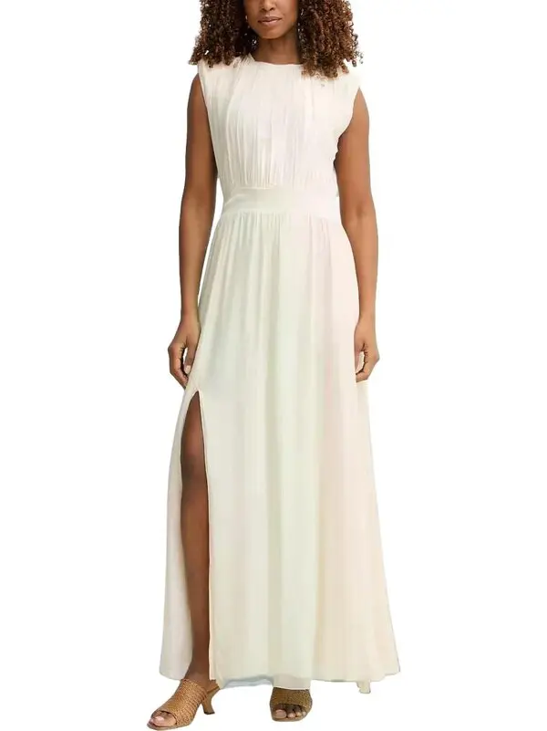 HAVEONE Pleated Side-slit Dress - Neutrals