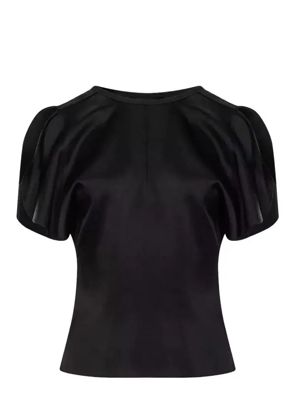 Victoria Beckham Bela Cut-out Flutter-sleeve Top - Black