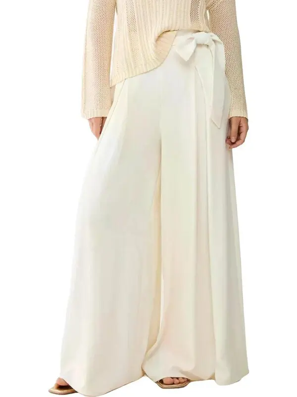 PENNYBLACK Bow-detail Palazzo Pants - White