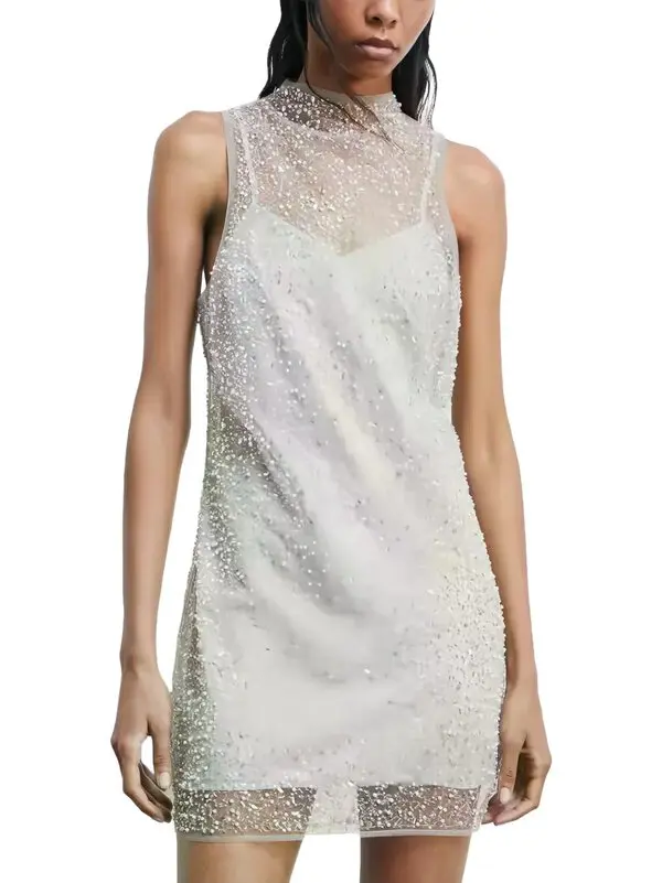 Patrizia Pepe Sequin-embellished Mini Dress - Grey
