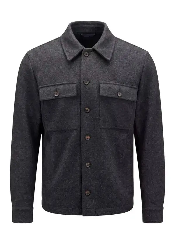 Moncler Button-up Shirt Jacket - Grey