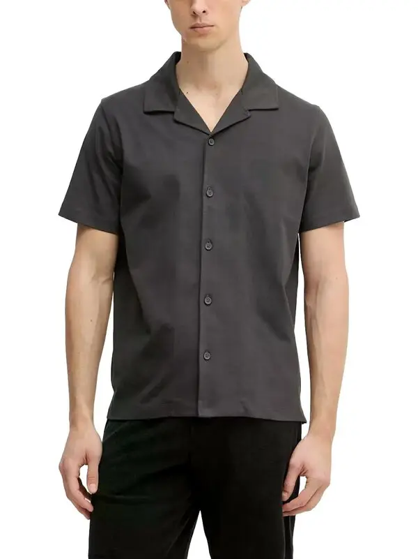 Marc O'polo Waffle-knit Short-sleeve Shirt - Grey