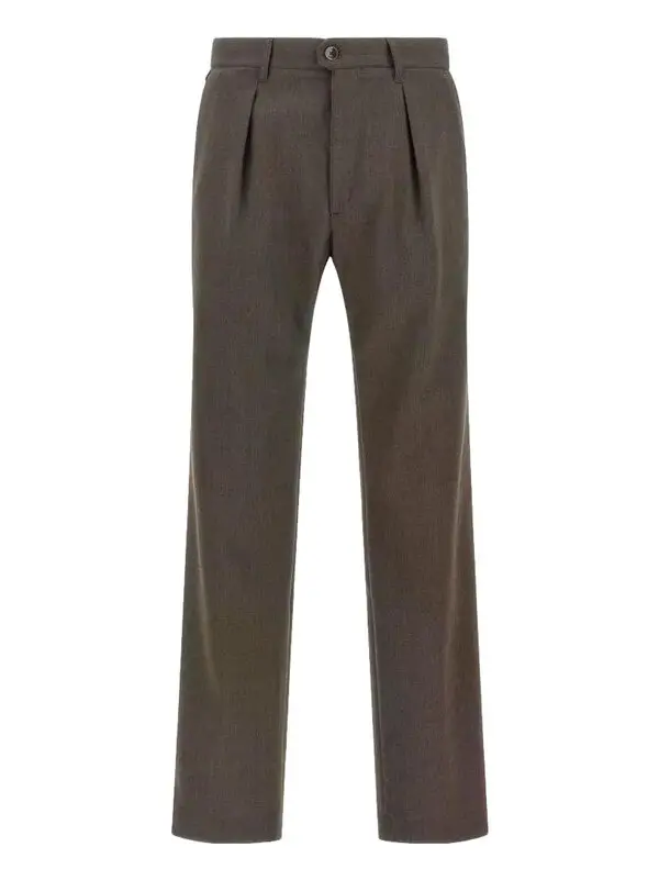 Incotex Pleated Waist-regulator Straight-leg Trousers - Brown