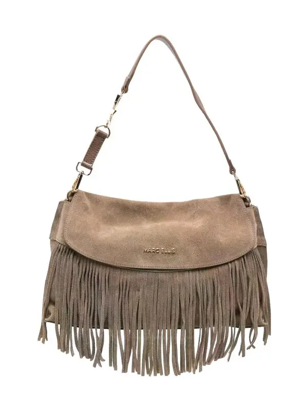 MARC ELLIS Fringed Suede Shoulder Bag - Neutrals