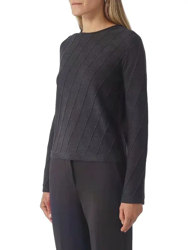 Max Mara Giochi Diagonal-ribbed Sweater - Grey
