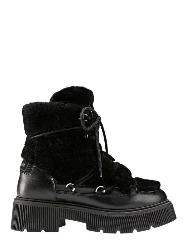 Bogner Turin Wool-trim Leather Boots - Black
