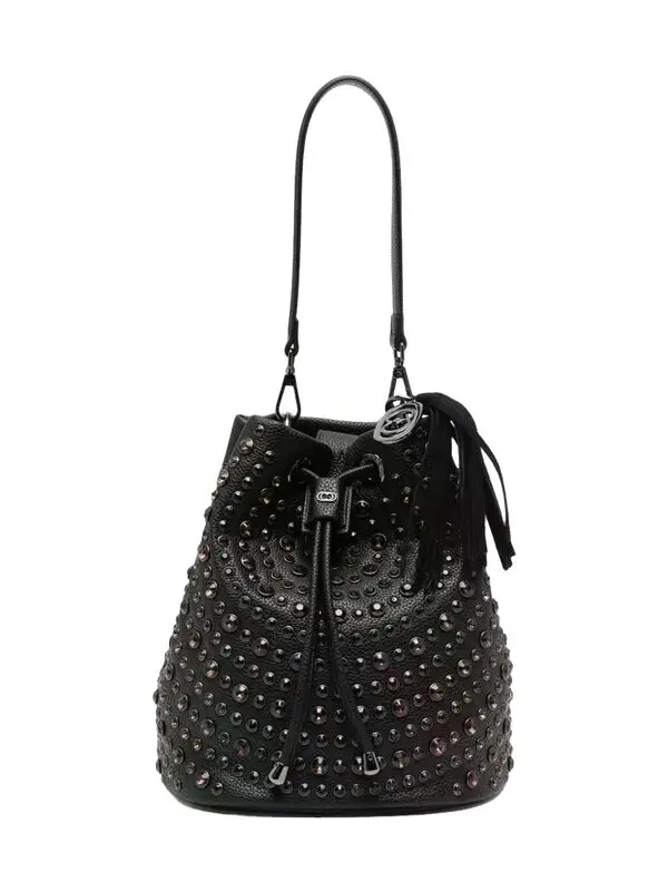 LA CARRIE Andromeda Stud-embellished Bucket Bag - Black