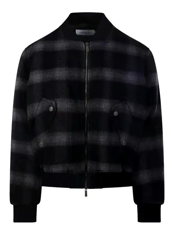 Off-White Check-pattern Bomber Jacket - Black