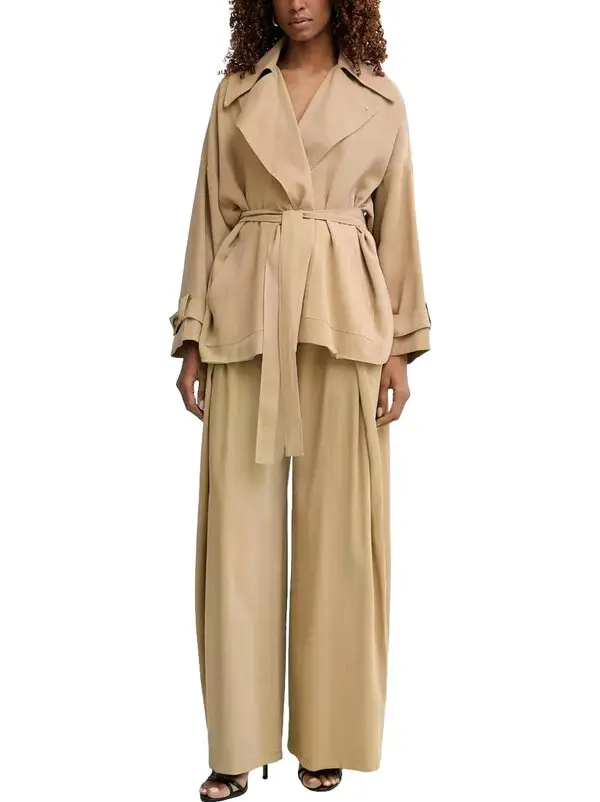 HAVEONE Belted Wrap Coat - Neutrals