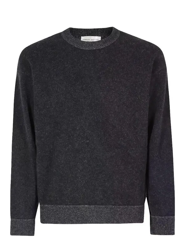 ROBERTO COLLINA Fine-knit Crew-neck Sweater - Grey